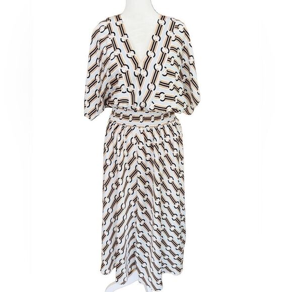 Ann Taylor | Dresses | Ann Taylor Abstract Chain Link Smocked Midi ...